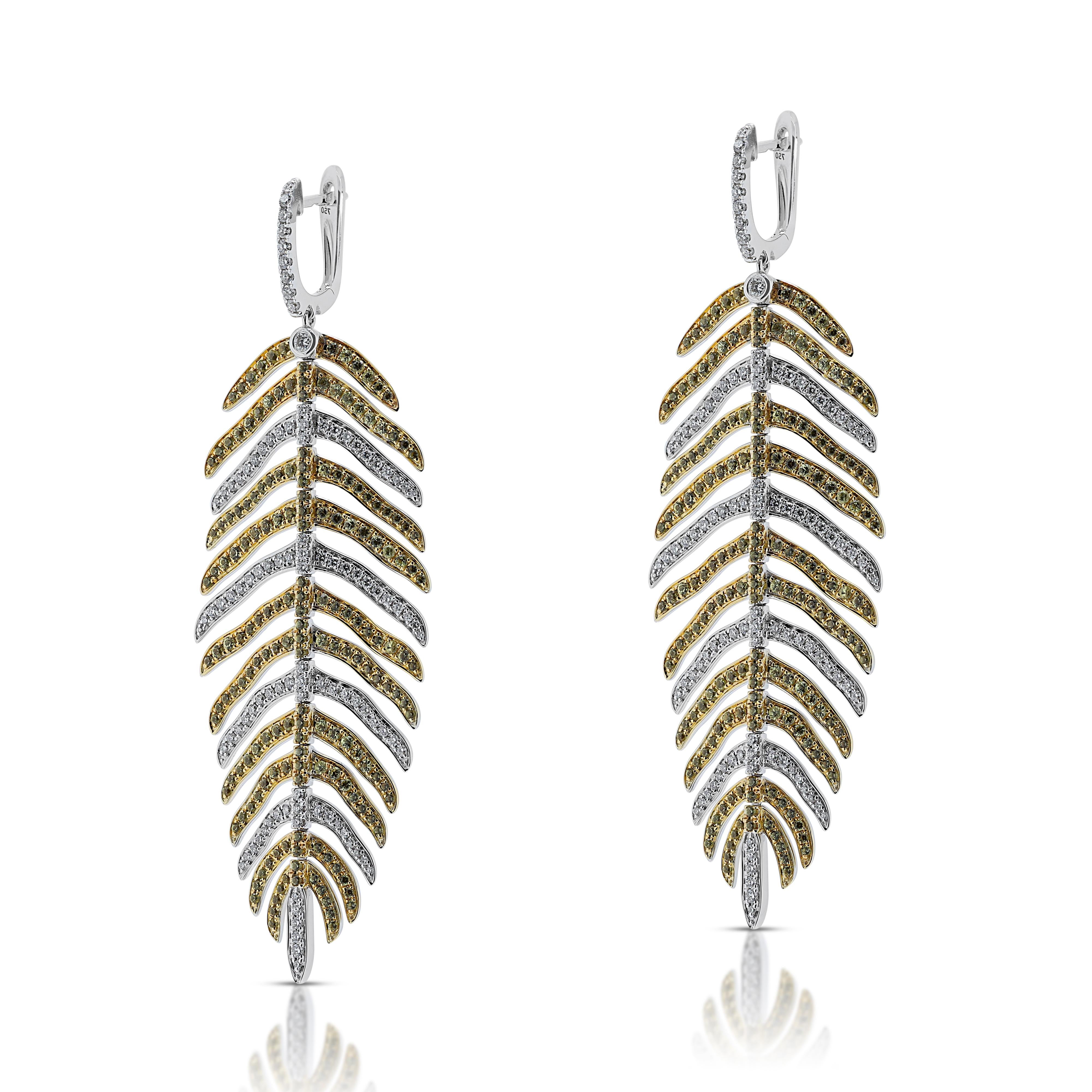 Dazzling 4.27ct Diamonds Drop Earrings in 18K White Gold For Sale at ...