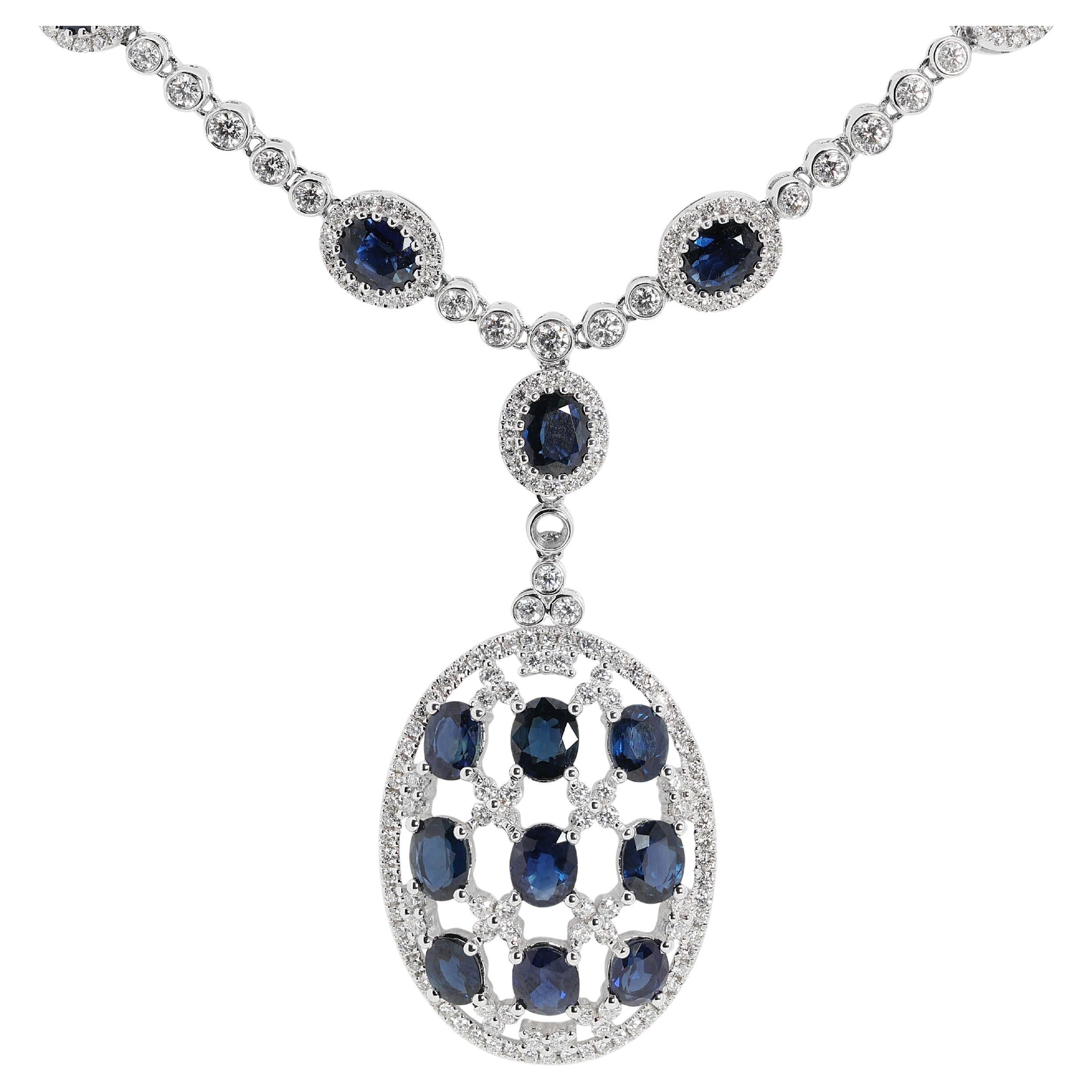 Elegant 3.52 carat Ruby and 215 points Diamonds in 18k White Gold ...