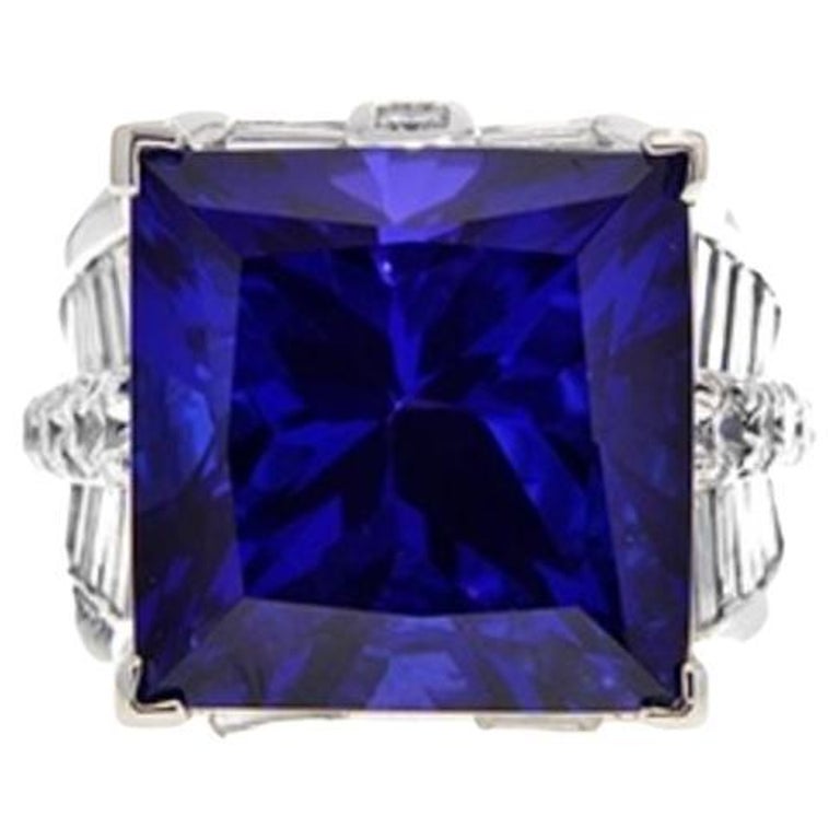 Dazzling Tanzanite Princess Ring For Sale at 1stDibs