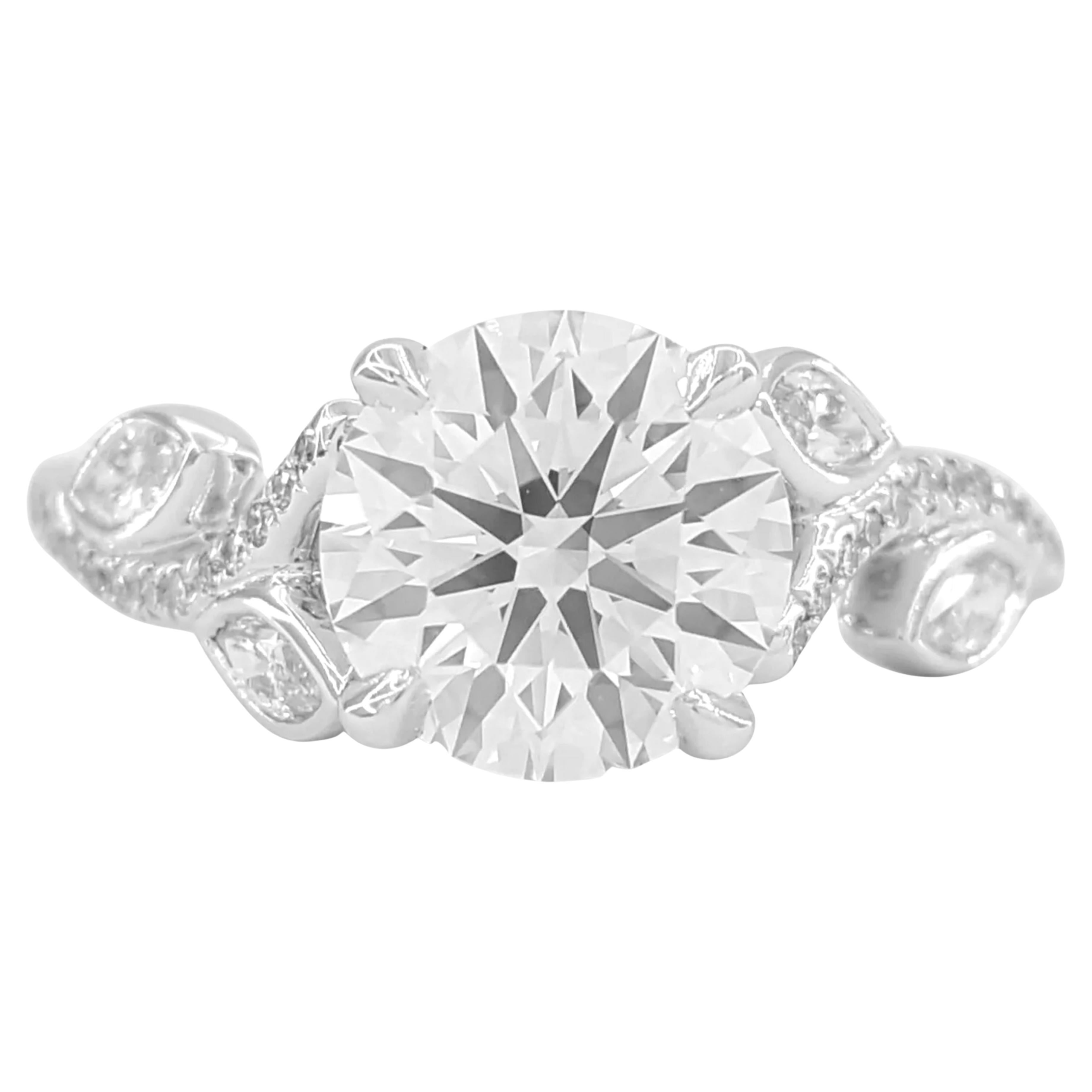 De Beers Diamond Platinum Engagement Ring For Sale at 1stDibs