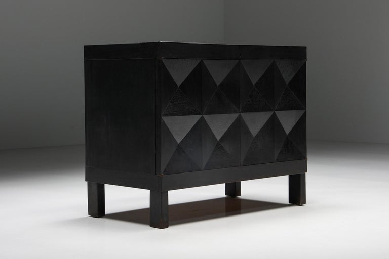 De Coene Brutalist Cabinet in Black Stained Oak, Belgium, 1970s For ...