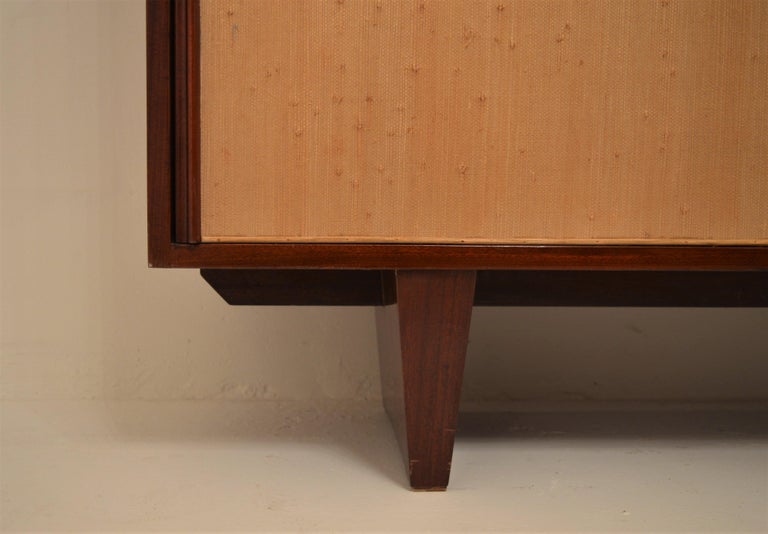 De Coene Mahogany Cabinet with Bookcase and Sliding-Doors Covered with ...