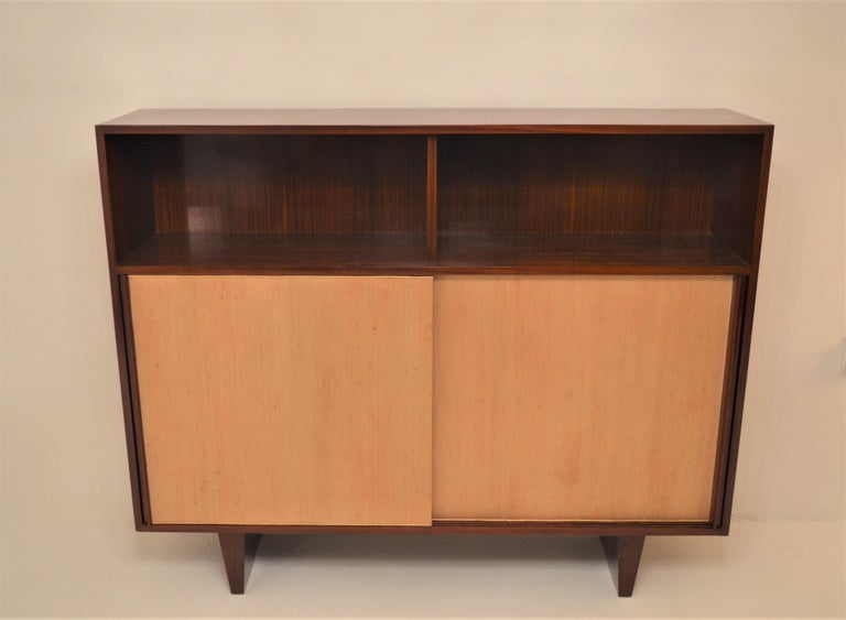 De Coene Mahogany Cabinet with Bookcase and Sliding-Doors Covered with ...
