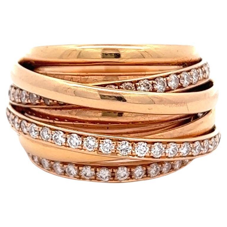 De Grisogono Diamond 18 Karat Rose Gold Allegra Ring For Sale at 1stDibs
