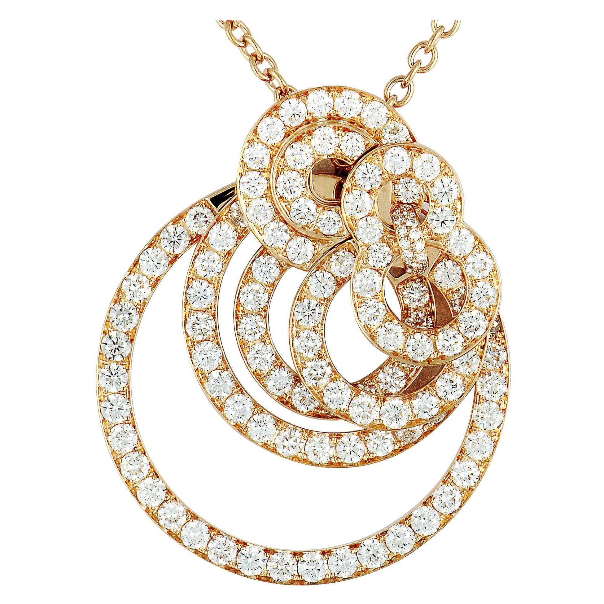 de Grisogono Gypsy 18 Karat Rose Gold Diamond Pendant Necklace at 1stDibs