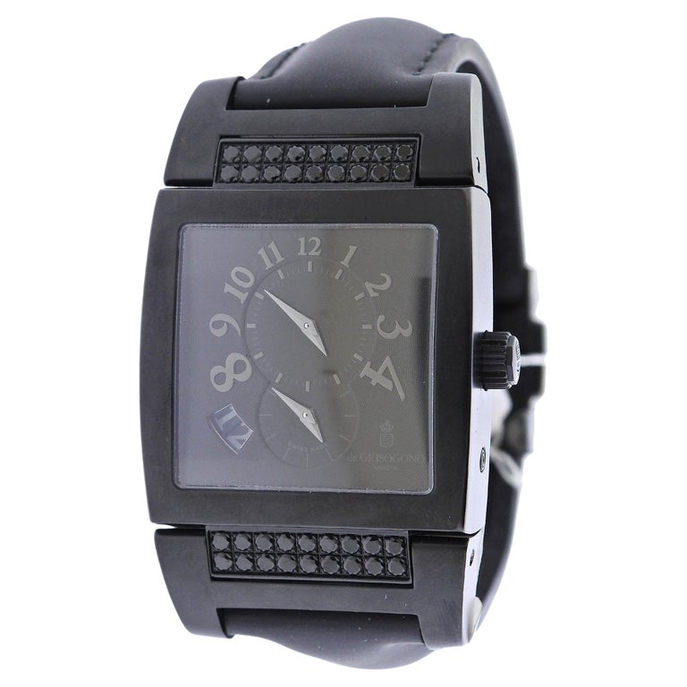 De Grisogono Instrumentino Uno Black Diamond Steel Watch 0892S/N For ...