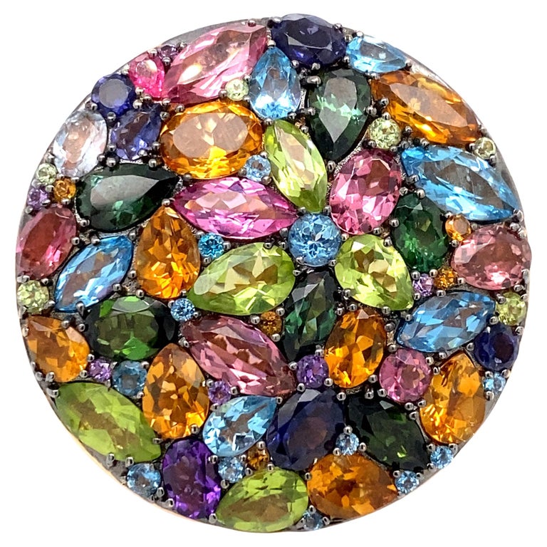 De Grisogono Multi-Color Large Gemstone Disc Ring at 1stDibs