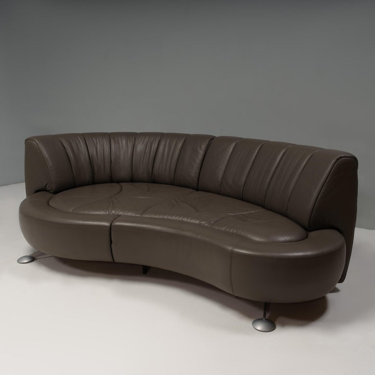 De Sede by Hugo de Ruiter Grey Leather DS-164/29 Sofa at 1stDibs