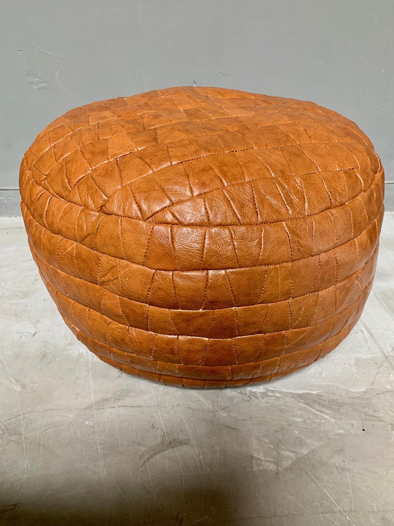 De Sede Camel Leather Patchwork Ottomans at 1stDibs