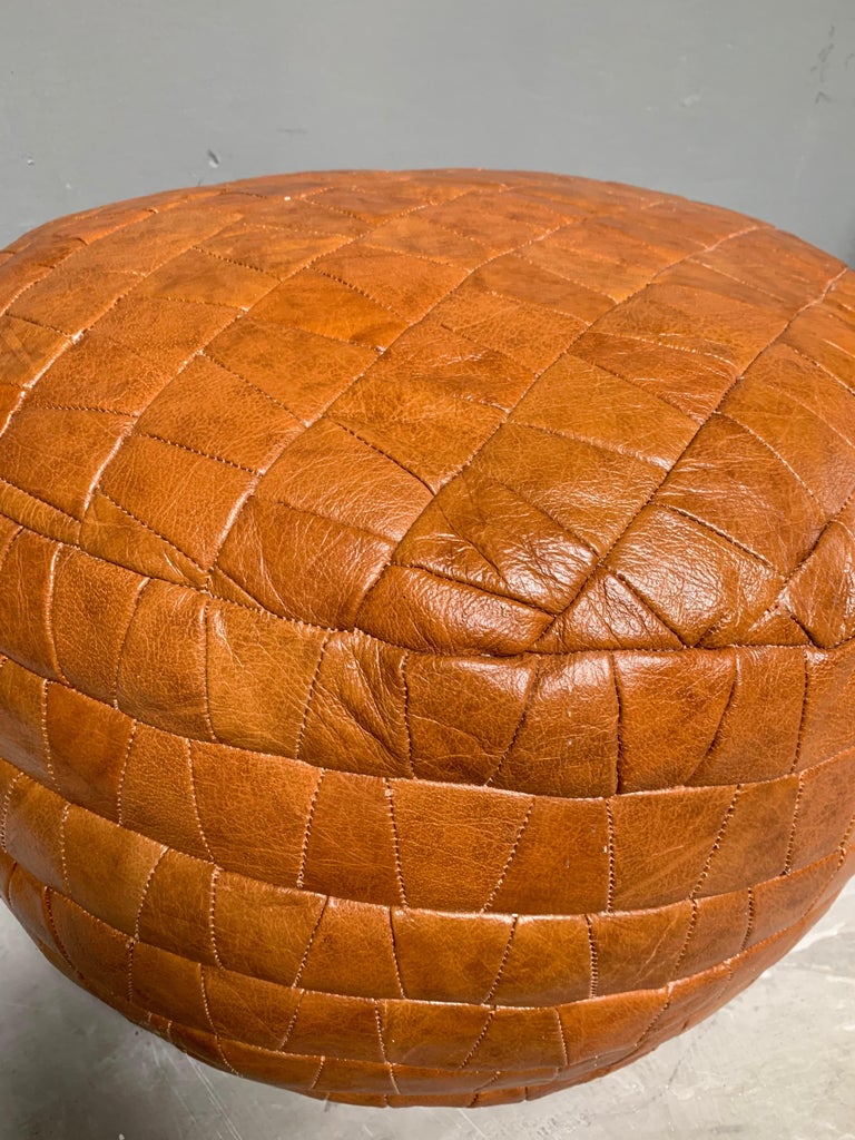 De Sede Camel Leather Patchwork Ottomans at 1stDibs