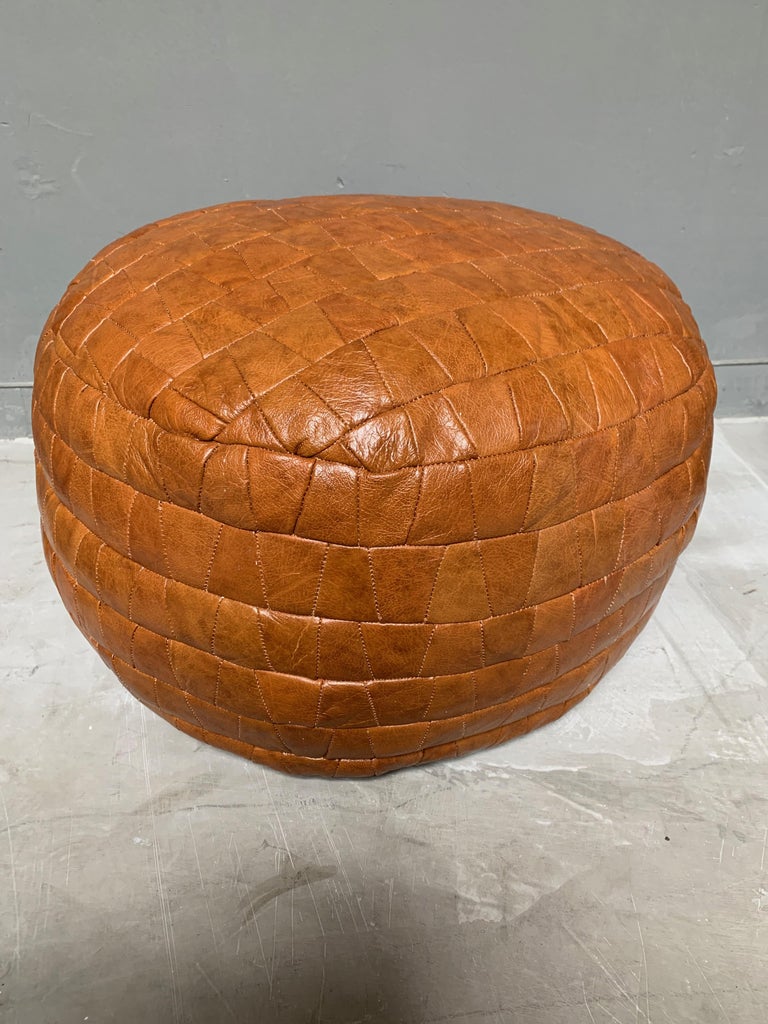De Sede Camel Leather Patchwork Ottomans at 1stDibs