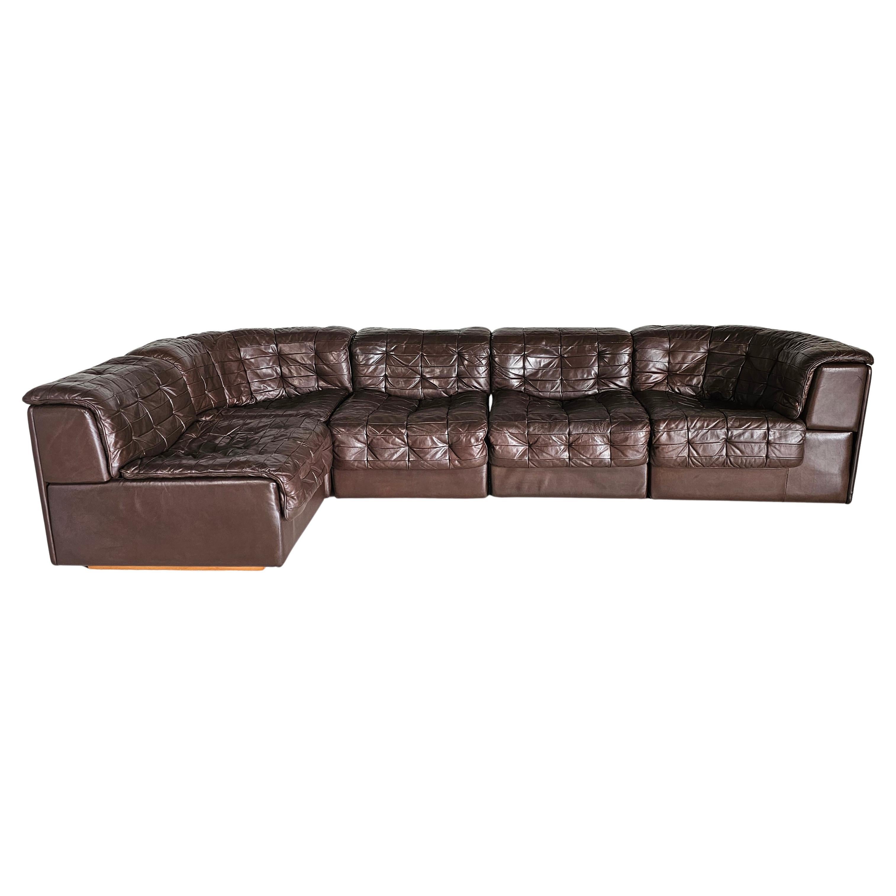 De Sede ‘DS-11’ Modular Patchwork Sofa in Cognac Leather For Sale at ...