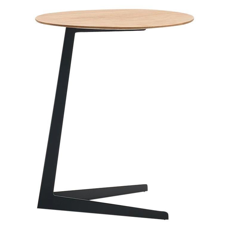 De Sede DS-196 Beistelltisch mit Kirschbaumholzplatte und Metallfuß von ...