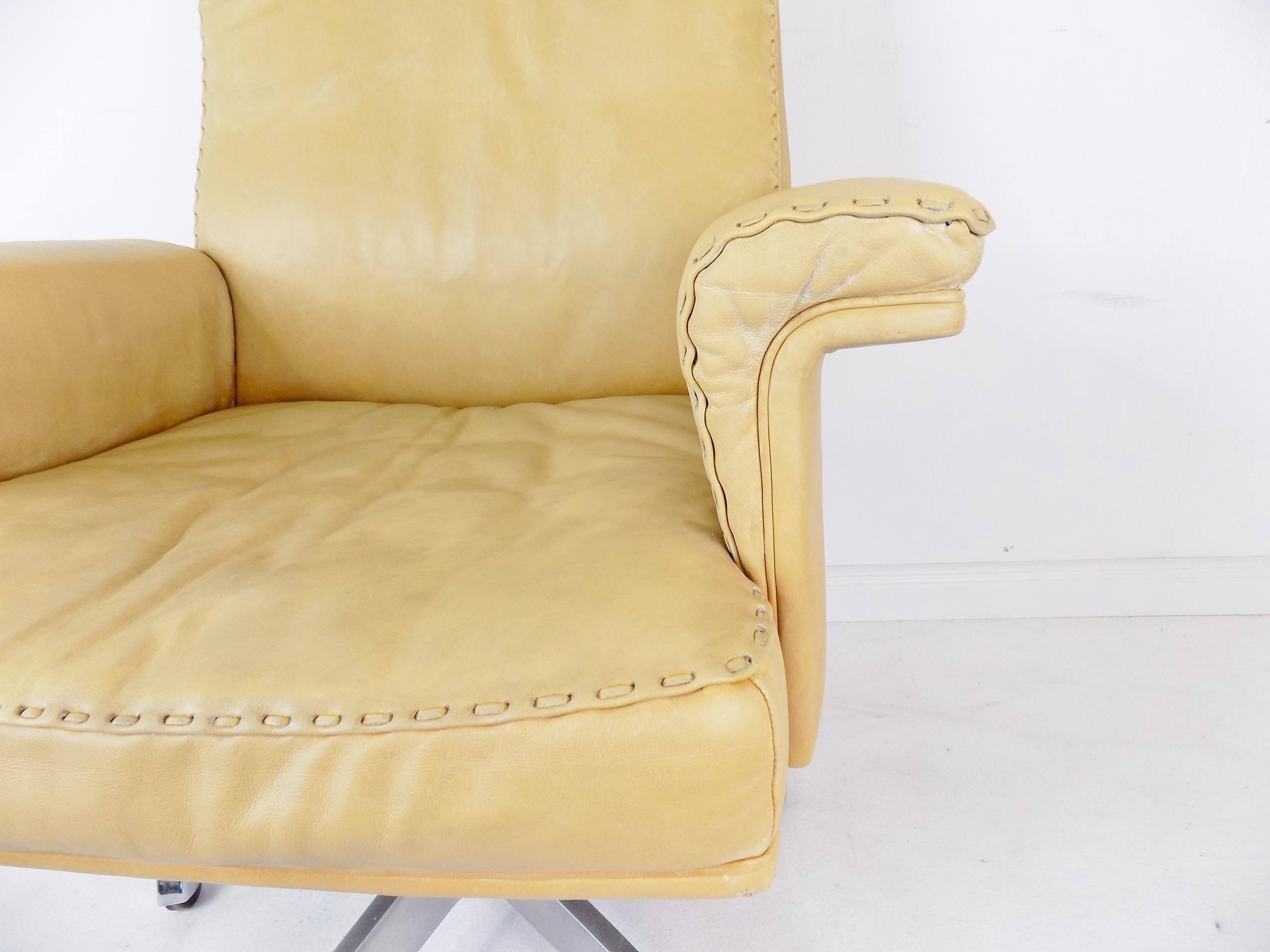 De Sede DS 35 Office Leather Armchair For Sale at 1stDibs