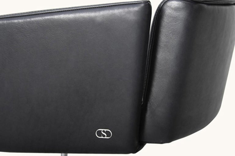 De Sede DS-414/62 Cantilevered Armchair in Black Leather by De Sede Design Team For Sale at 1stDibs