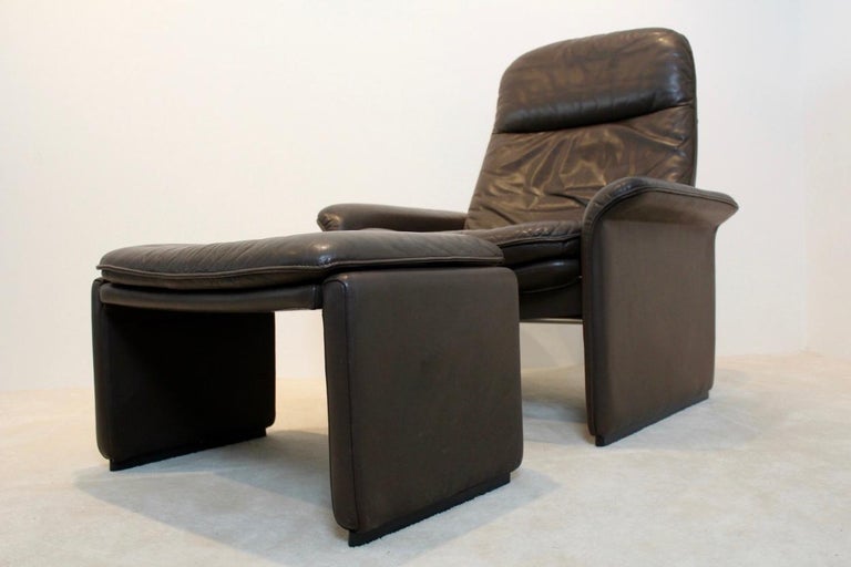 De Sede DS-50 Adjustable Lounge Chair and Ottoman in Soft Thick ...