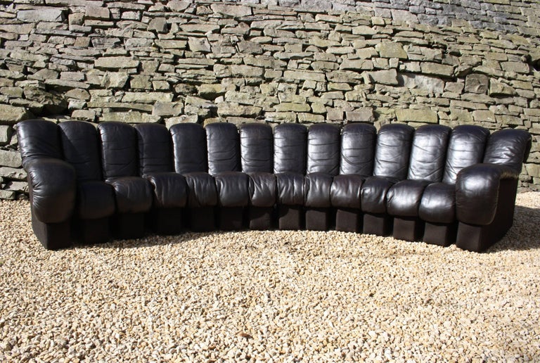 De Sede DS 600 Non Stop Sofa in Dark Brown Leather at 1stDibs