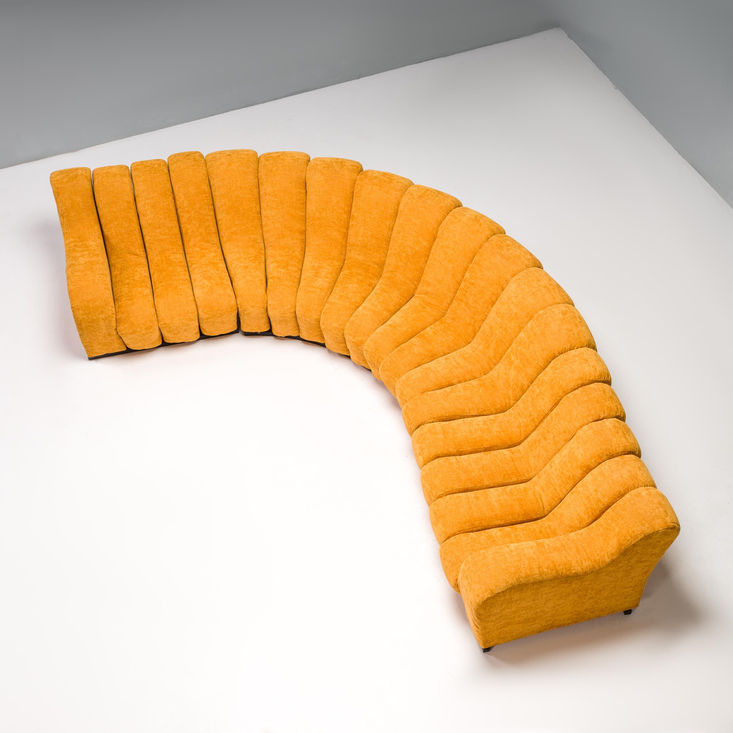 De Sede DS-600 'Non-Stop' Snake Orange Fabric Infinity Sofa For Sale at ...