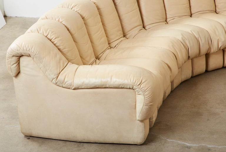De Sede DS600 24 Piece Non-Stop Leather Sectional Snake Sofa For Sale ...