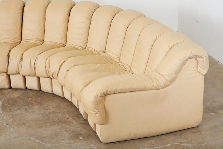 De Sede DS600 24 Piece Non-Stop Leather Sectional Snake Sofa For Sale ...