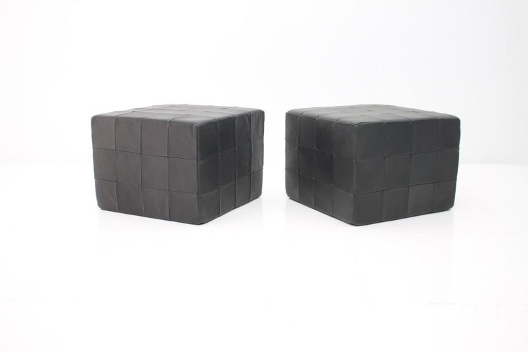 De Sede Footstools Cubes Leather Stool Ottoman Switzerland, 1970s For ...