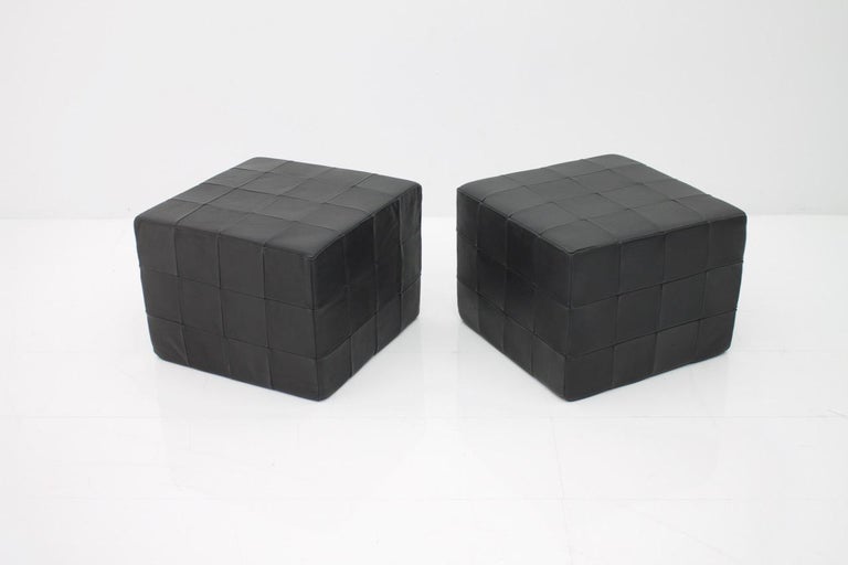 De Sede Footstools Cubes Leather Stool Ottoman Switzerland, 1970s For ...