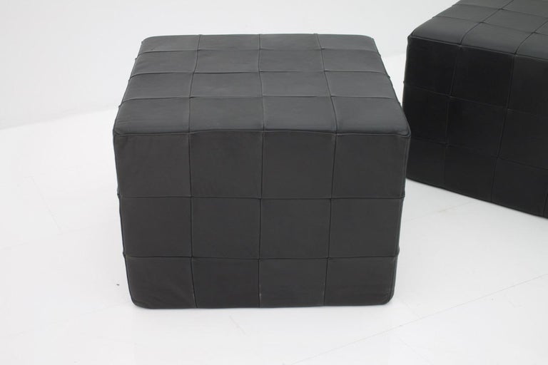 De Sede Footstools Cubes Leather Stool Ottoman Switzerland, 1970s For ...
