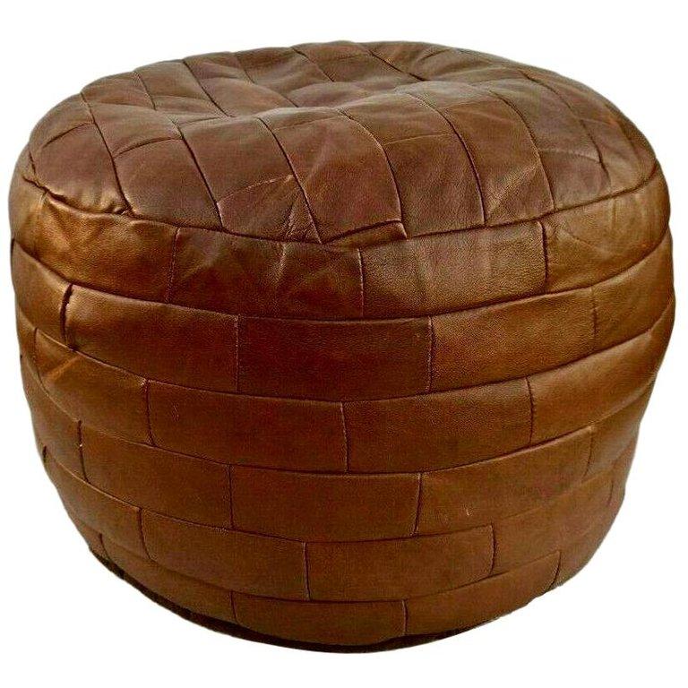 De Sede Leather Patchwork Ottomans at 1stDibs