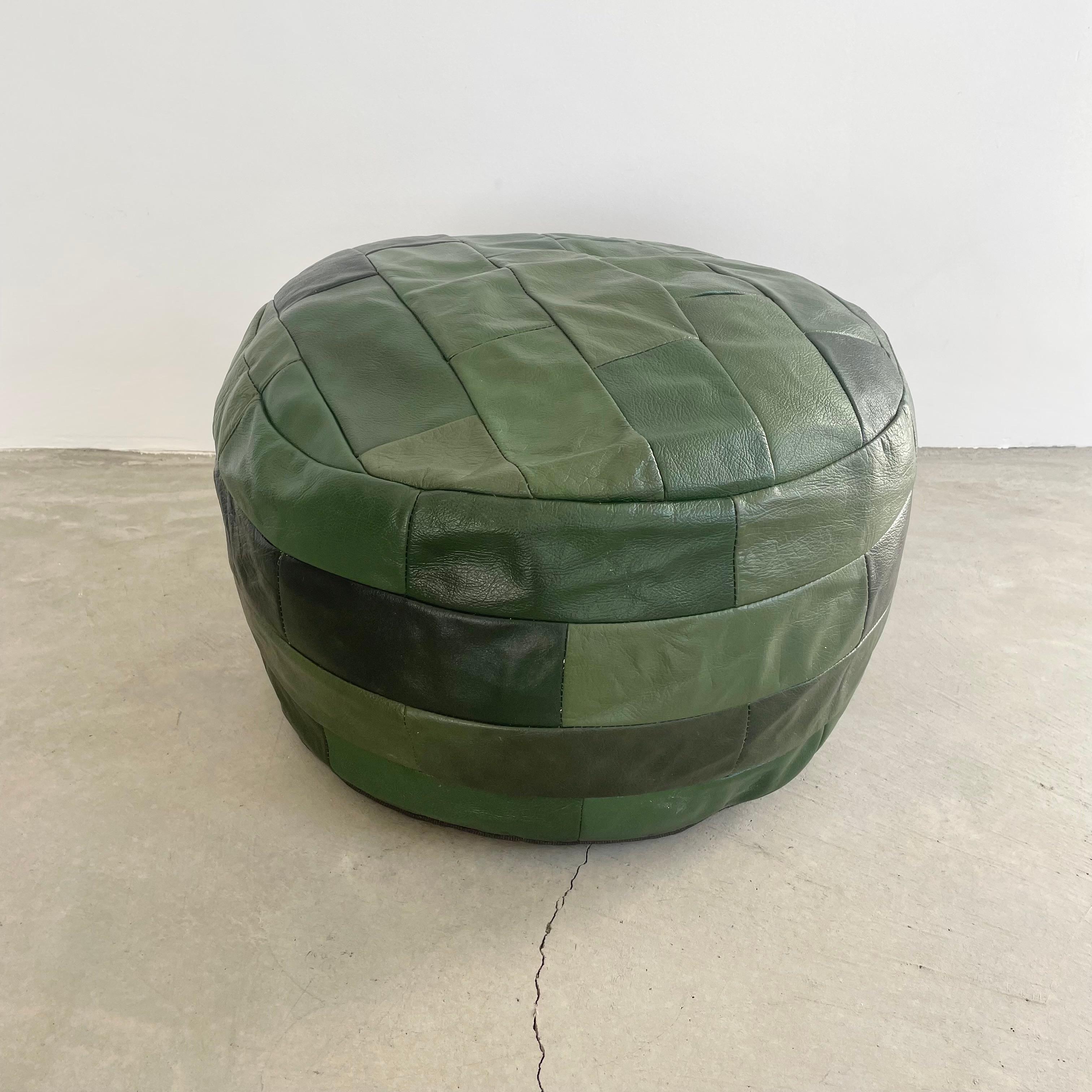 De Sede Moss Green Leather Patchwork Ottoman, 1960s Switzerland For ...