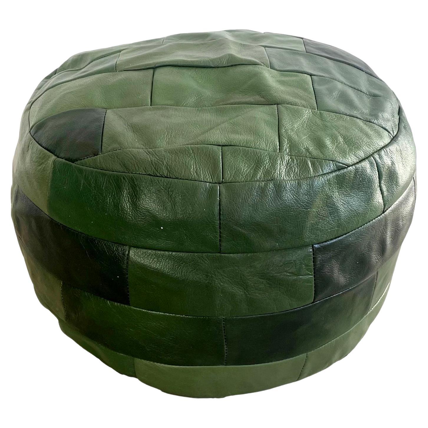 De Sede Moss Green Leather Patchwork Ottoman, 1960s Switzerland For ...