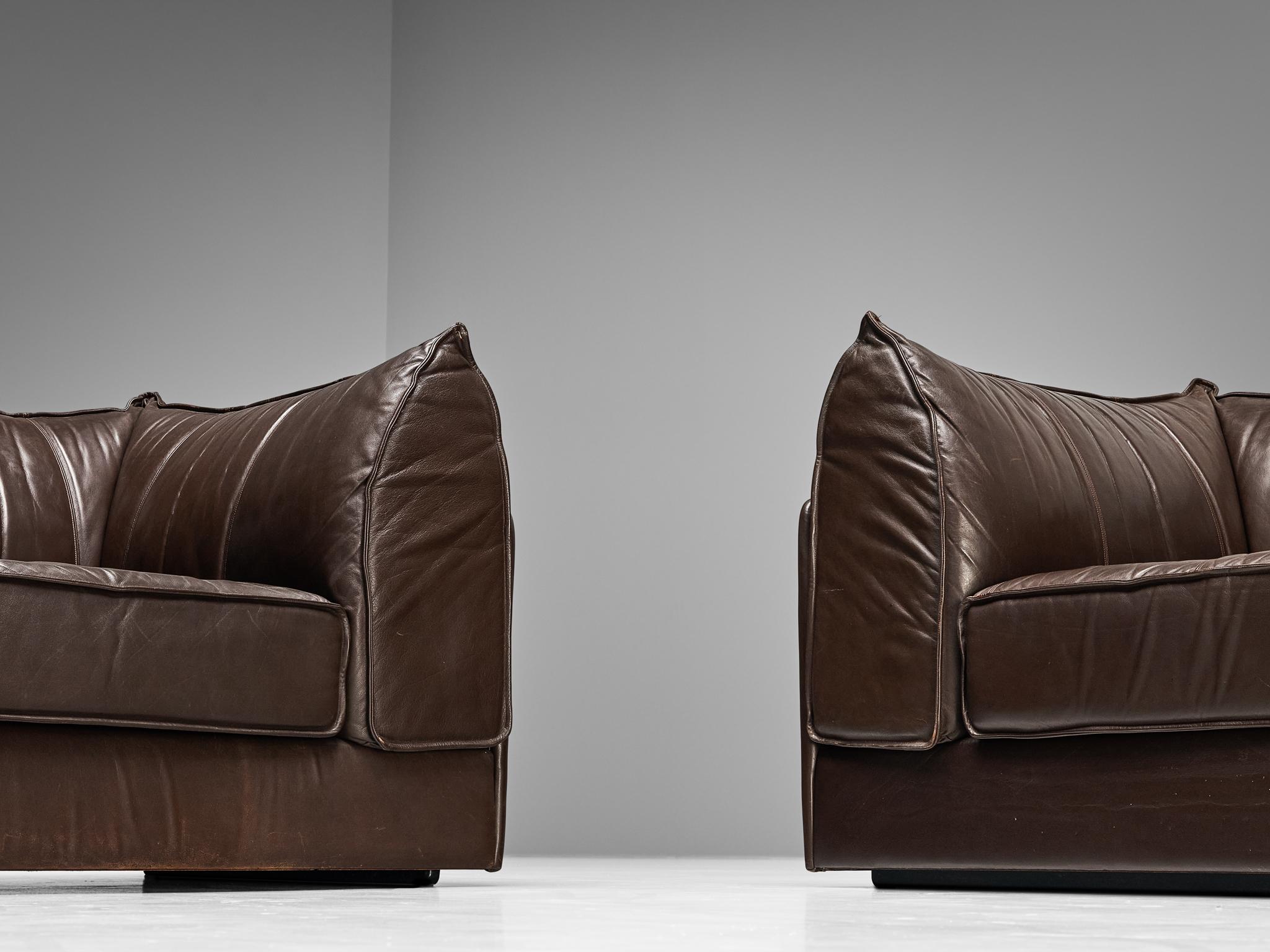 De Sede 'Pagoda' DS-19 Sofas in Dark Brown Leather For Sale at 1stDibs