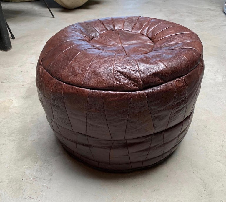 De Sede Patchwork Brown Leather Ottomans at 1stdibs