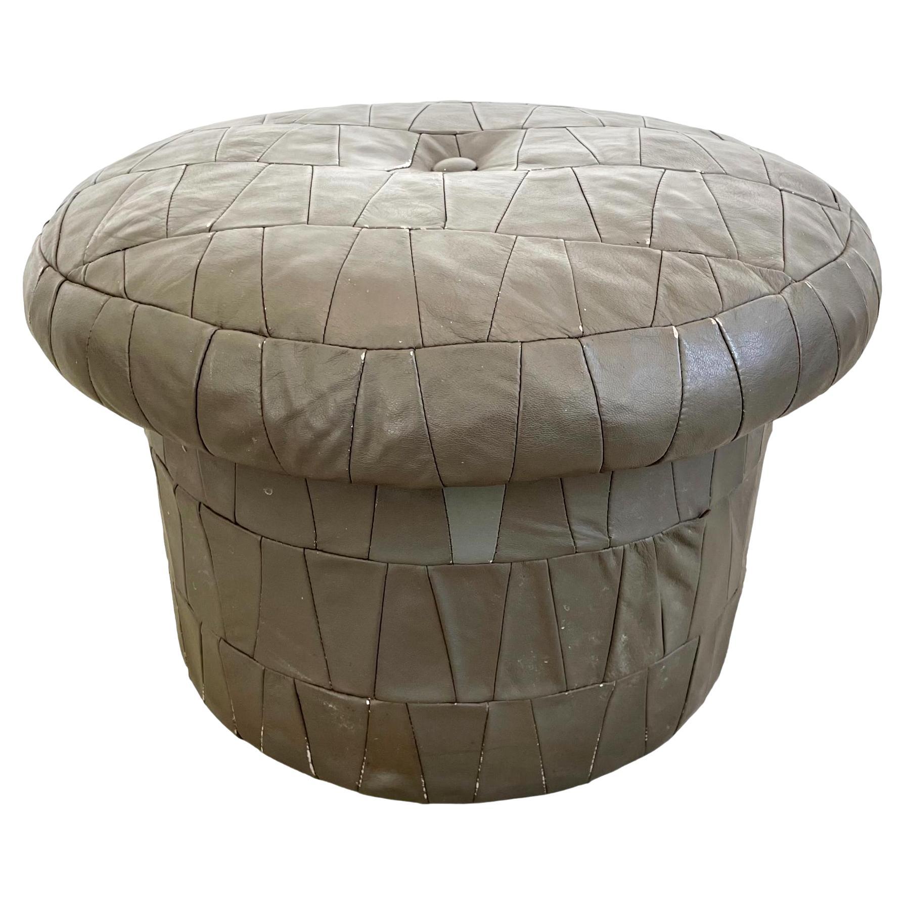 Pair of De Sede Patchwork Leather Storage Ottoman, 1970 at 1stDibs