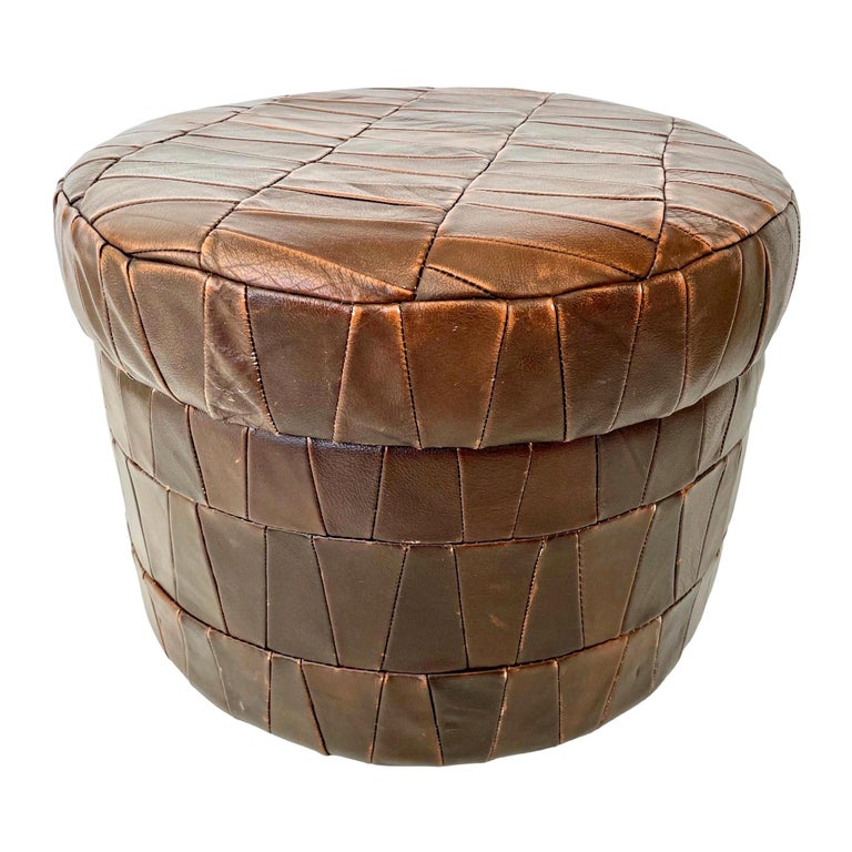 De Sede Patchwork Leather Storage Ottoman at 1stDibs