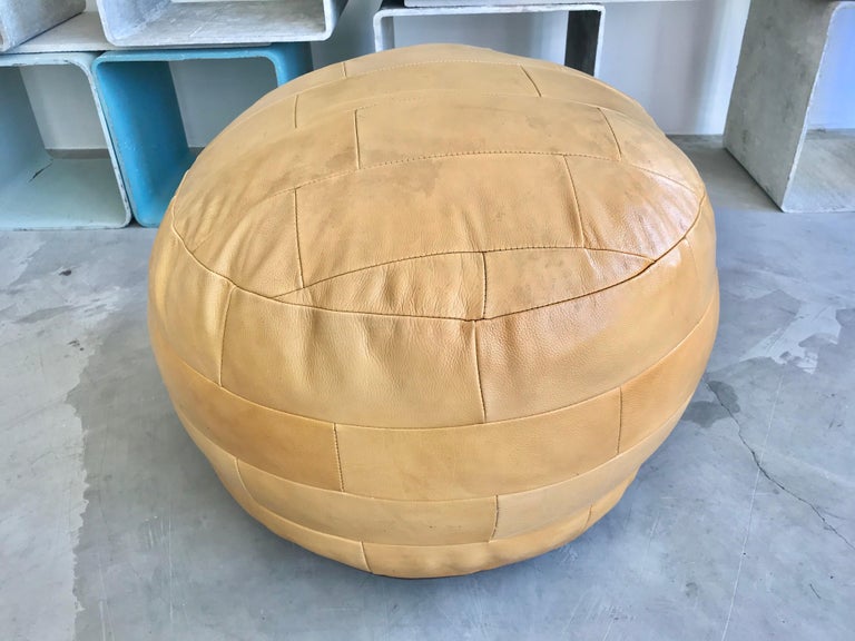 De Sede Yellow Leather Patchwork Ottomans at 1stDibs