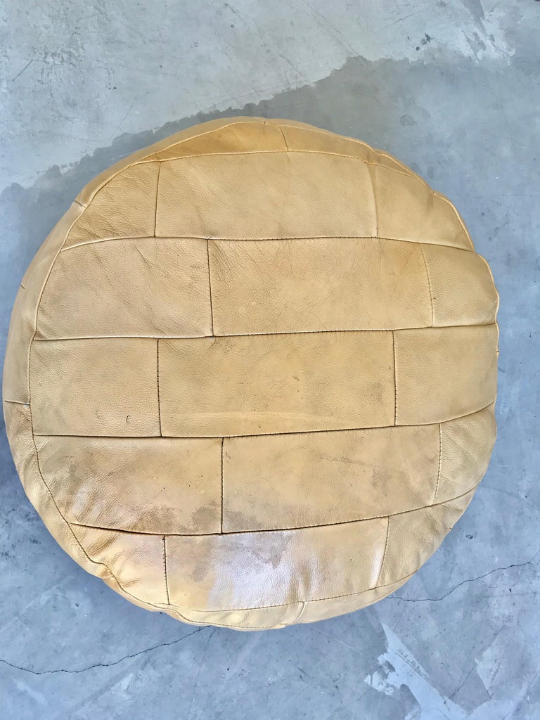 De Sede Yellow Leather Patchwork Ottomans at 1stDibs