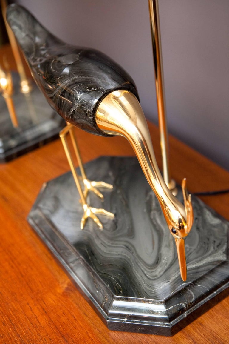 De Stijl Firenze Italian Heron Carved Strobo Wood Hand-Painted Bird ...