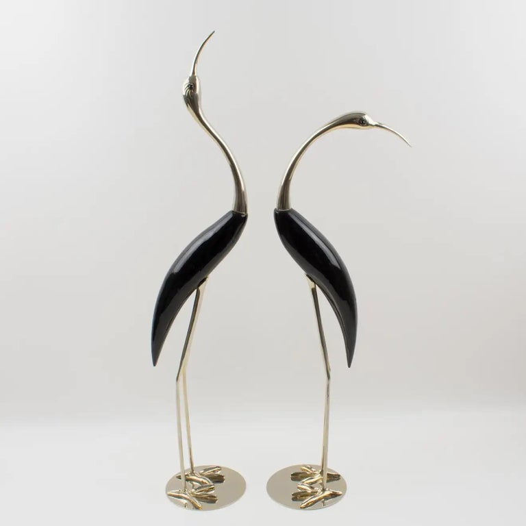 De Stijl Firenze Wood and Silvered Metal Bird Sculpture, a pair, Italy ...