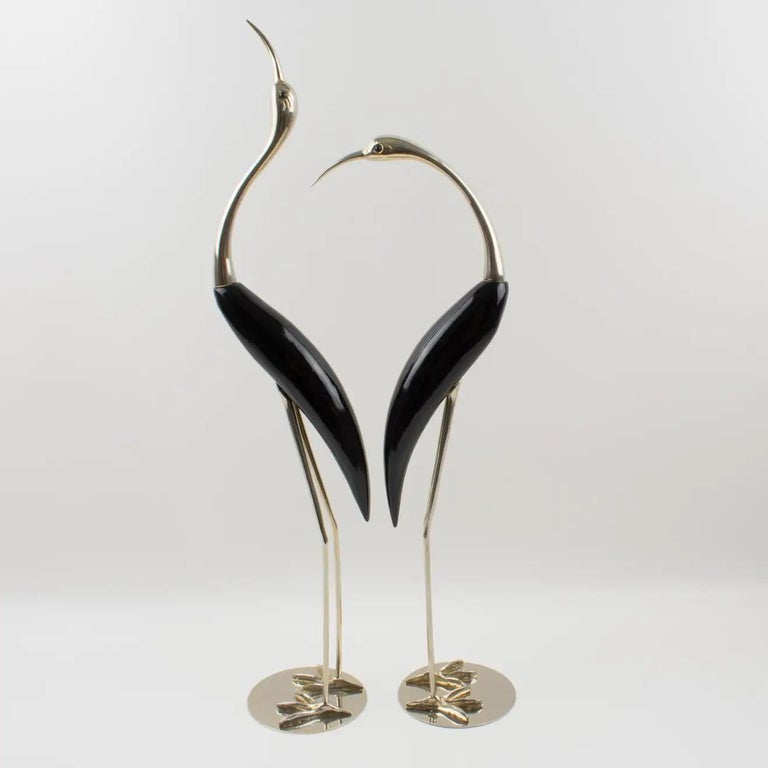 De Stijl Firenze Wood and Silvered Metal Bird Sculpture, a pair, Italy ...