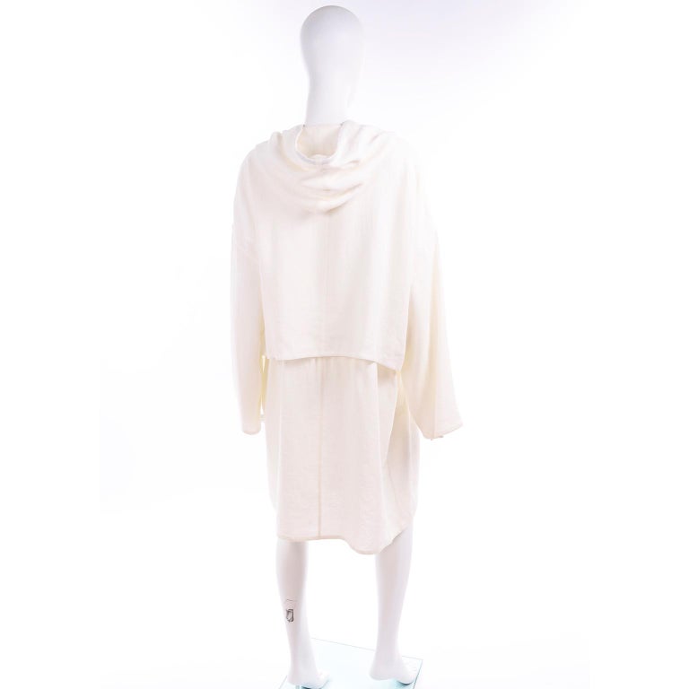 Deadstock New White Linen Dusan Coat Drawstring Jacket with Hood New ...
