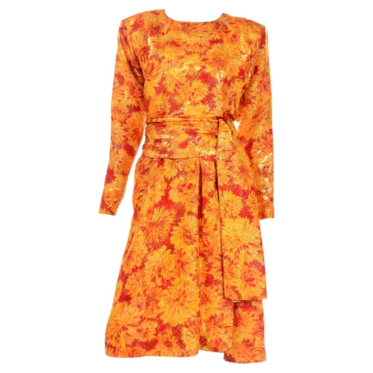 Deadstock YSL 1989 Orange Metallic Documented Yves Saint Laurent Runway ...