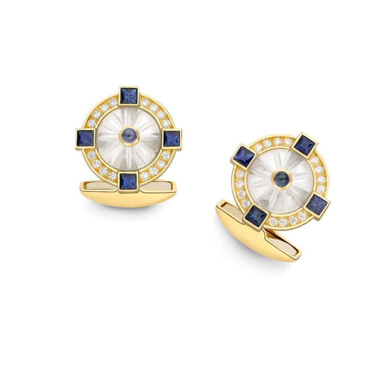 Deakin and Francis 18ct Yellow Gold Crystal, Sapphire and Diamond ...