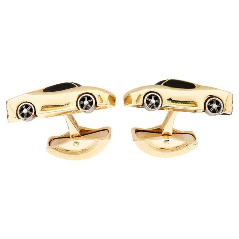 Deakin and Francis 18ct Yellow Gold Sports Car Cufflinks For Sale at ...