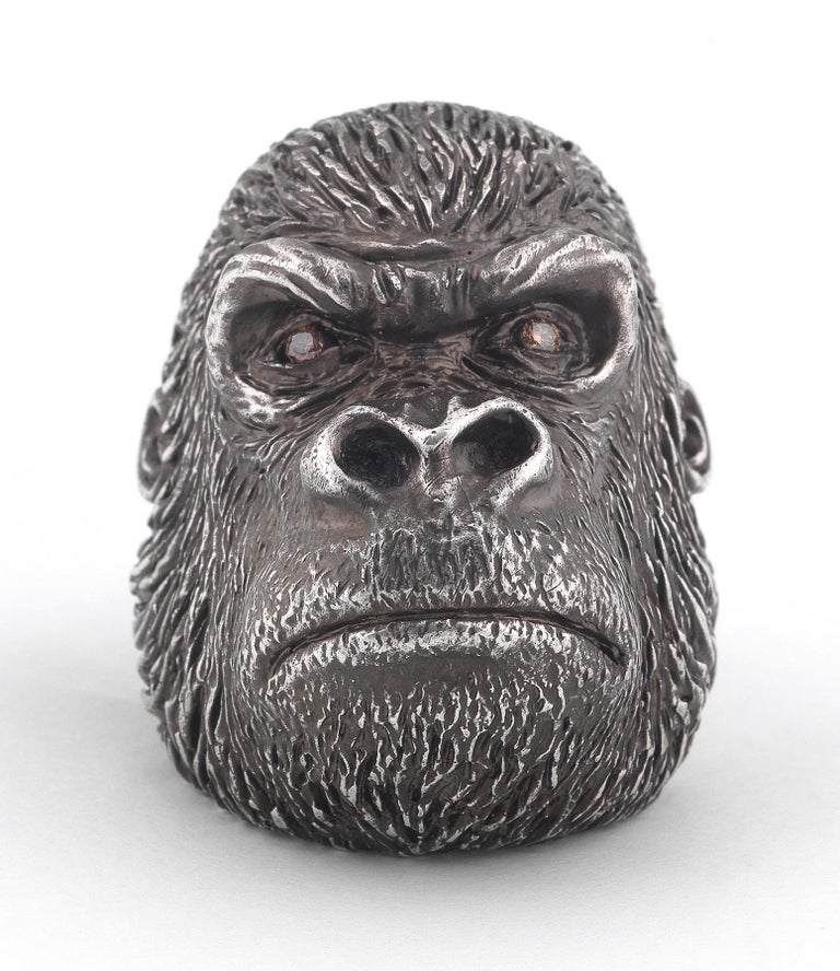 Deakin and Francis Blackened Silver Diamond Large Gorilla Ring For Sale ...