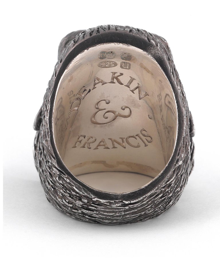 Deakin and Francis Blackened Silver Diamond Large Gorilla Ring For Sale ...