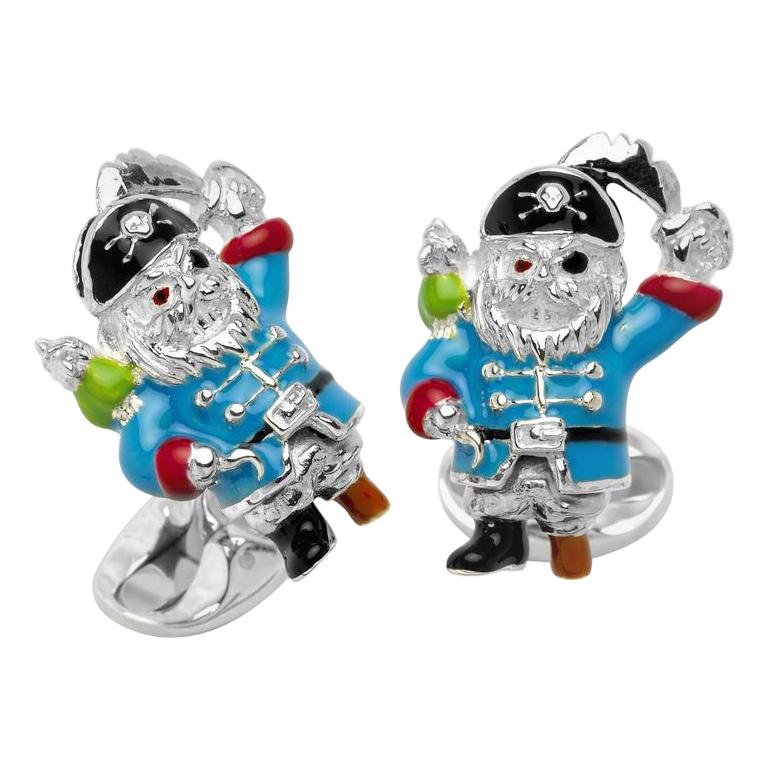 Deakin and Francis Sterling Enamel Mixed Animal Cufflinks at 1stDibs