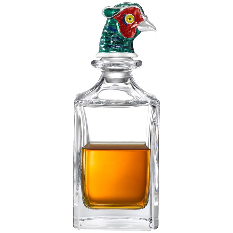 Deakin and Francis Pheasant Head Crystal Decanter For Sale at 1stDibs