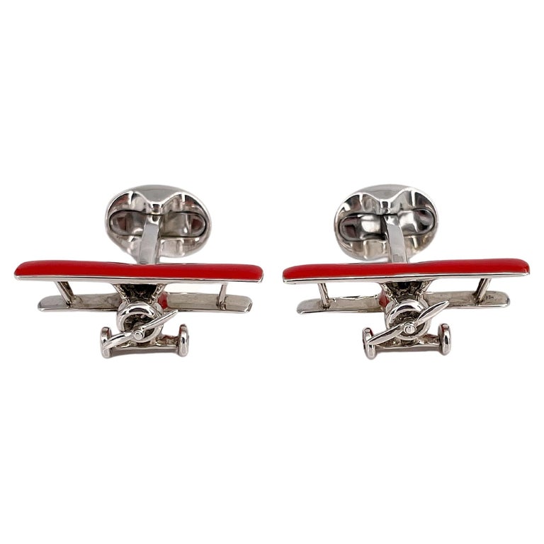 Deakin and Francis Silver Red Enamel Biplane Rotating Propeller ...