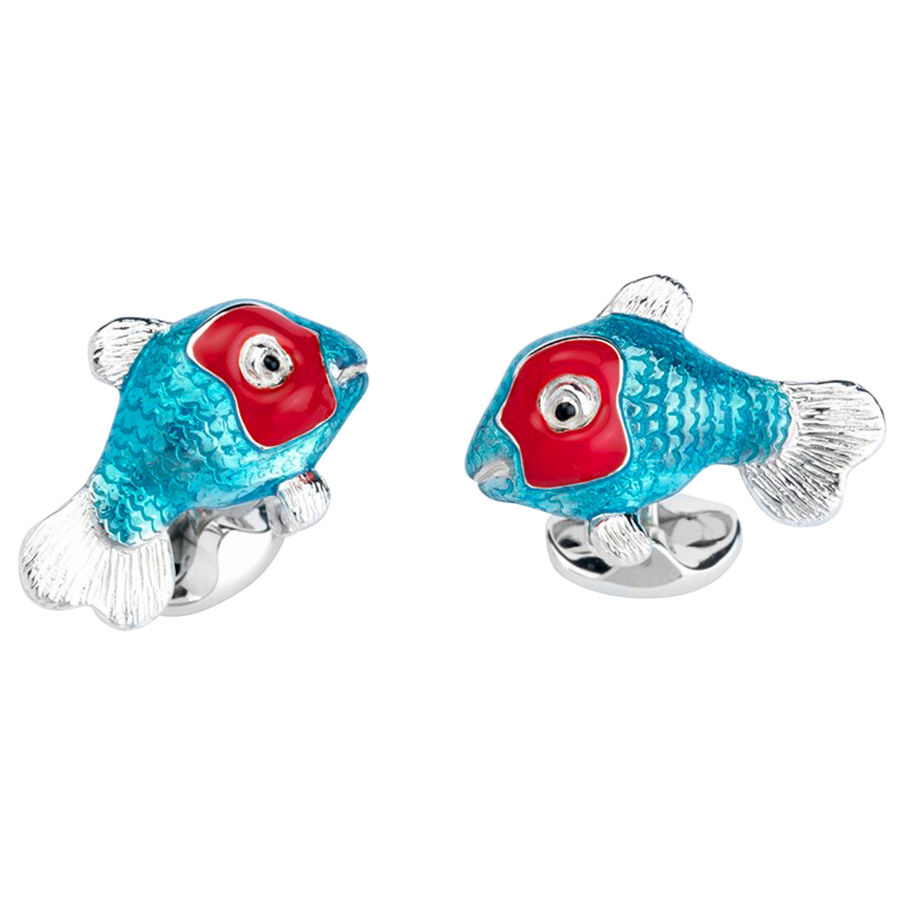Walter Wright Sterling Silver Modernist Fish Cufflinks at 1stDibs
