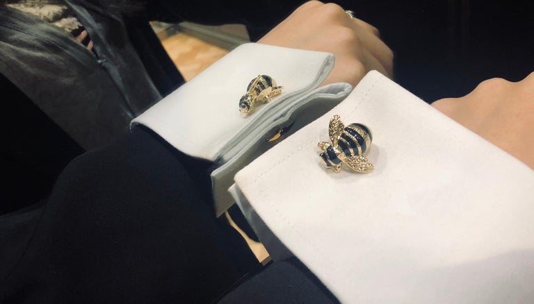 Deakin and Francis Sterling Silver Bumble Bee Cufflinks at 1stDibs